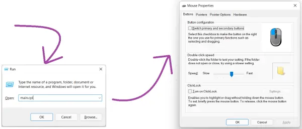 Run Command To Open Mouse Properties In Windows