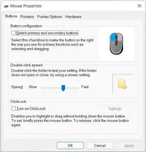 Run Command To Open Mouse Properties In Windows